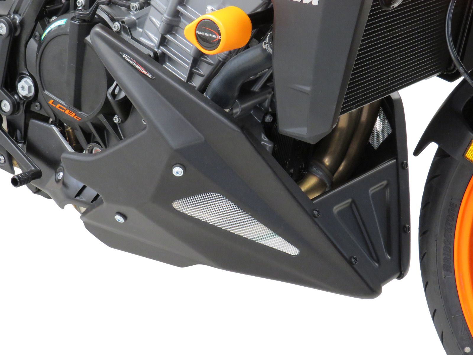 KTM 990 Duke 24-2025 Belly Pan Matt Black & Silver Mesh by Powerbronze ...
