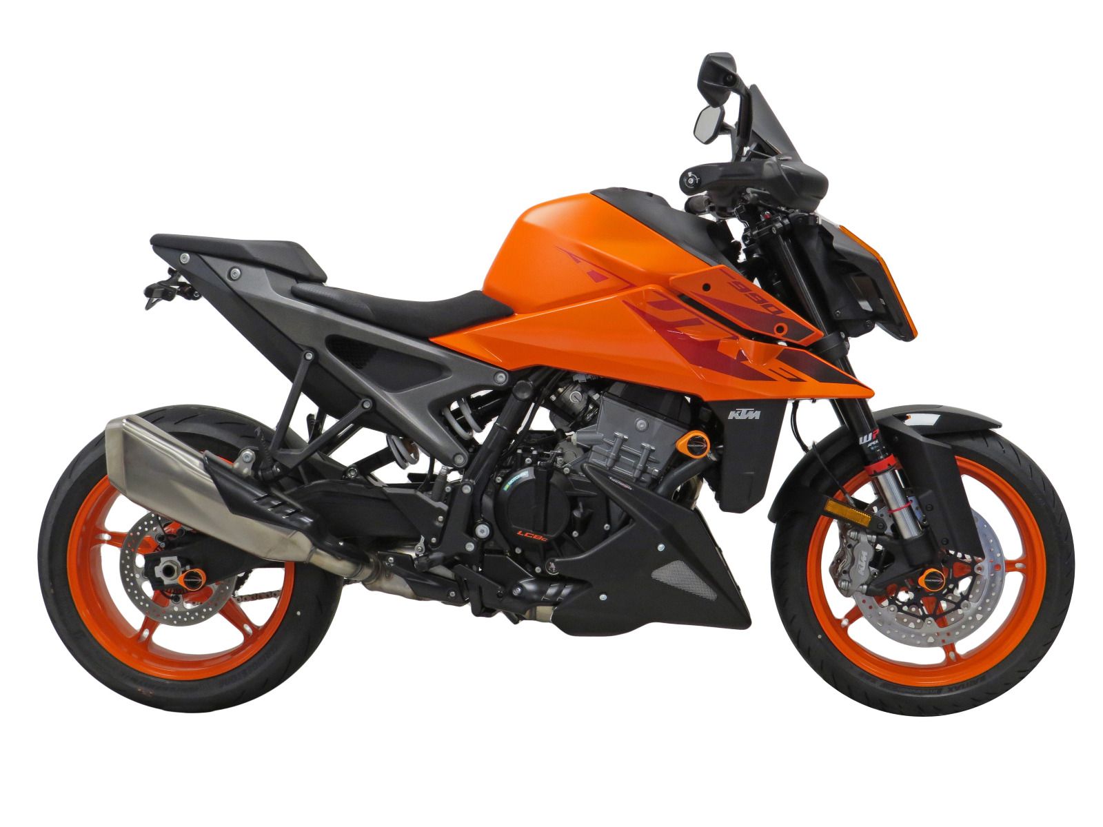 KTM 990 Duke R 2025 > Belly Pan Carbon Look & Silver Mesh by Powerbron ...