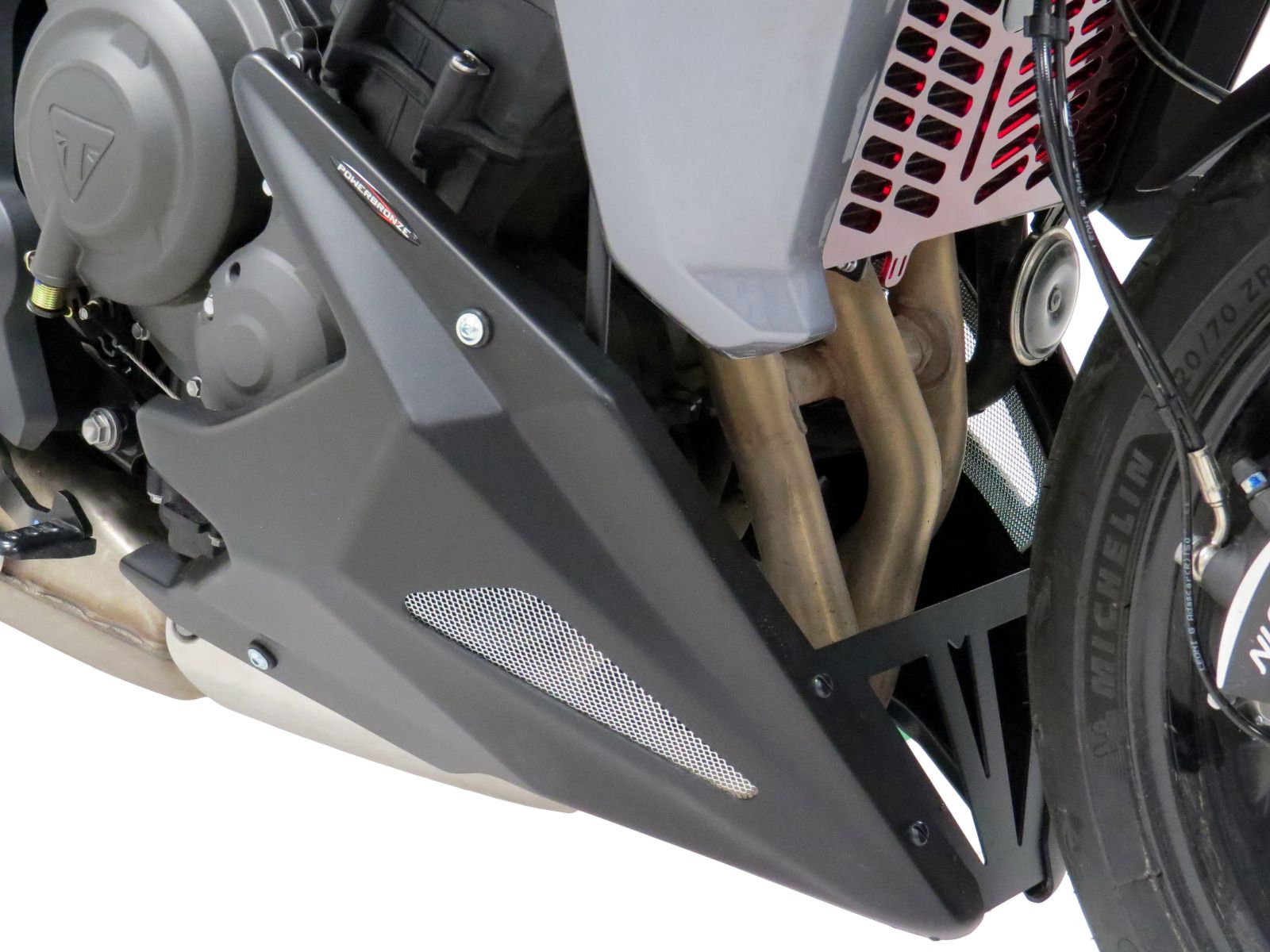 Triumph Tiger Sport 660 22 -2023 Matt Black & Silver Mesh Belly Pan Po ...