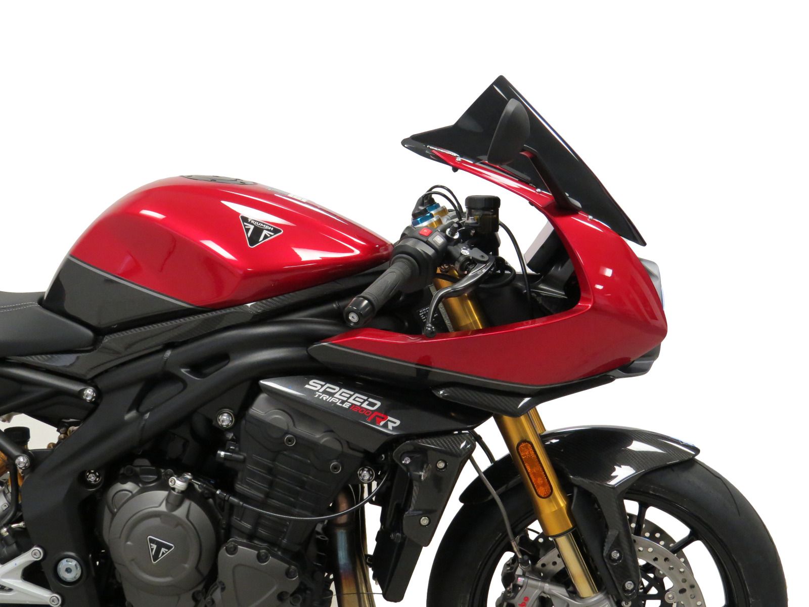 Triumph Speed Triple 1200 RR 22-2025 Airflow RED DOUBLE BUBBLE SCREEN ...