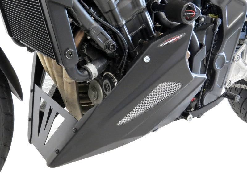 Fits Honda CB650R 2019-2025 ABS Belly Pan Gloss Black with Silver Mesh ...
