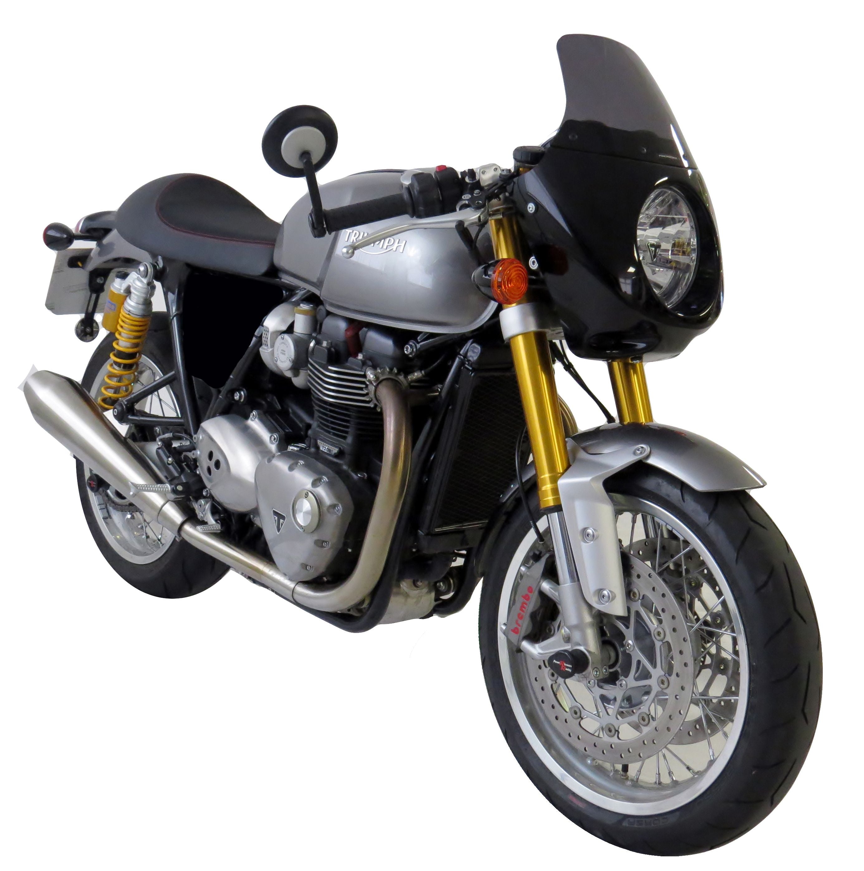 Triumph Thruxton 1200 & 1200R 16-2021 Black Headlight Fairing & Screen ...