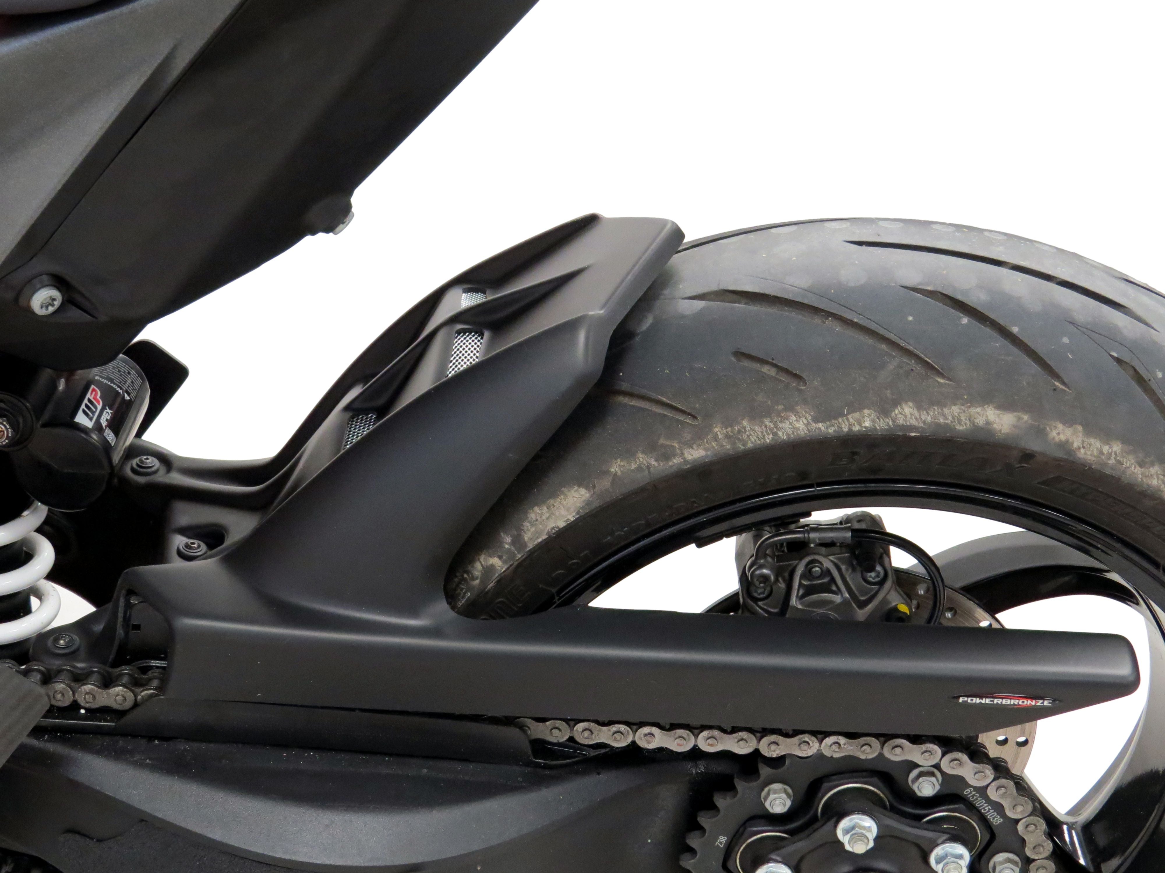 KTM 1390 Super Duke R 24-2025 Carbon Look & Silver Mesh Rear Hugger Po ...