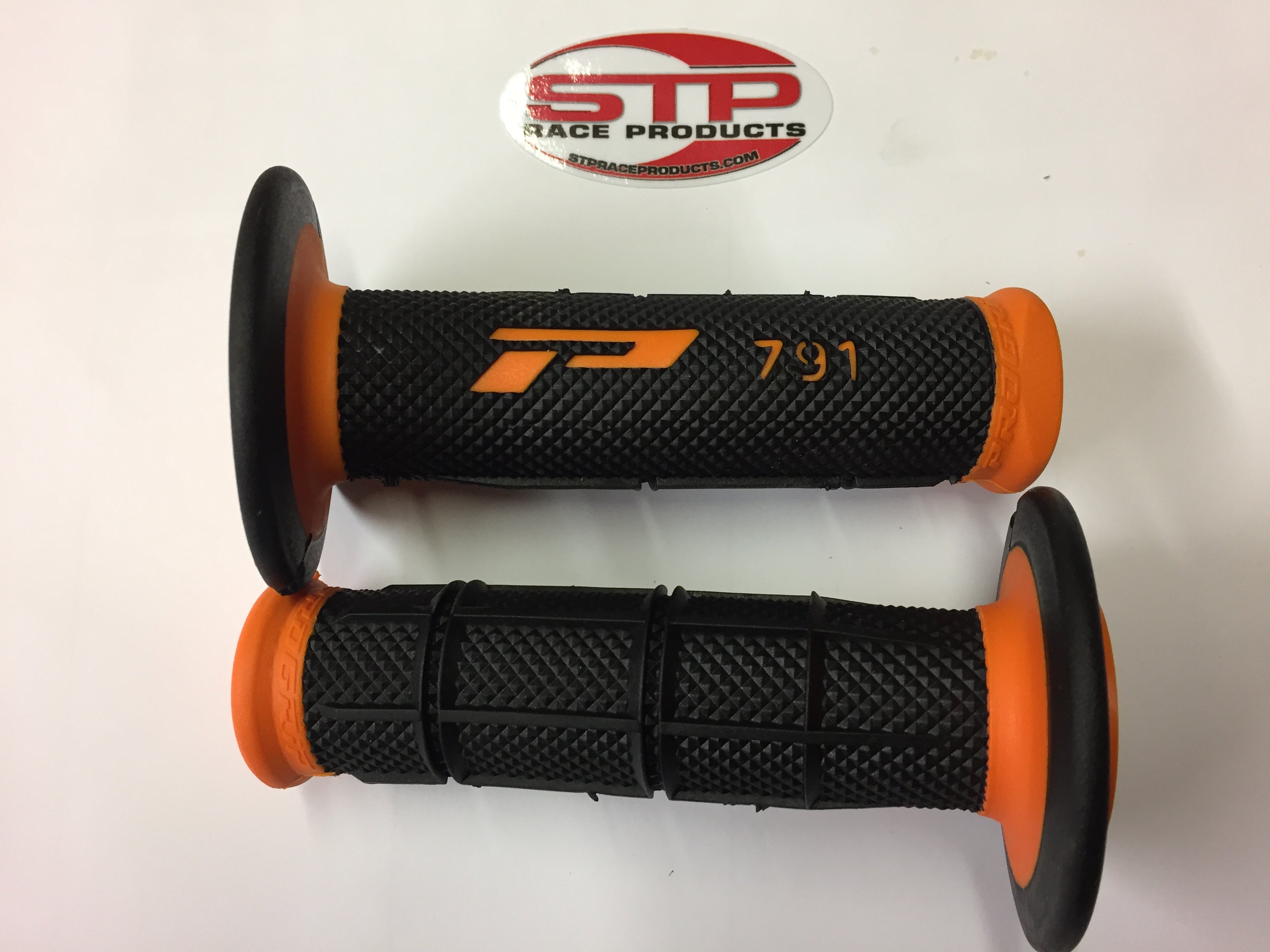 Progrip Soft Touch 791 Orange Black MX Off Road Grips Dual Density 115 ...